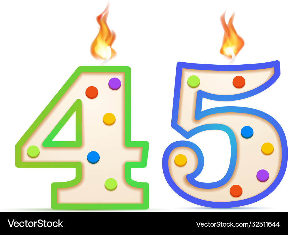 Forty five years anniversary 45 number shaped Vector Image