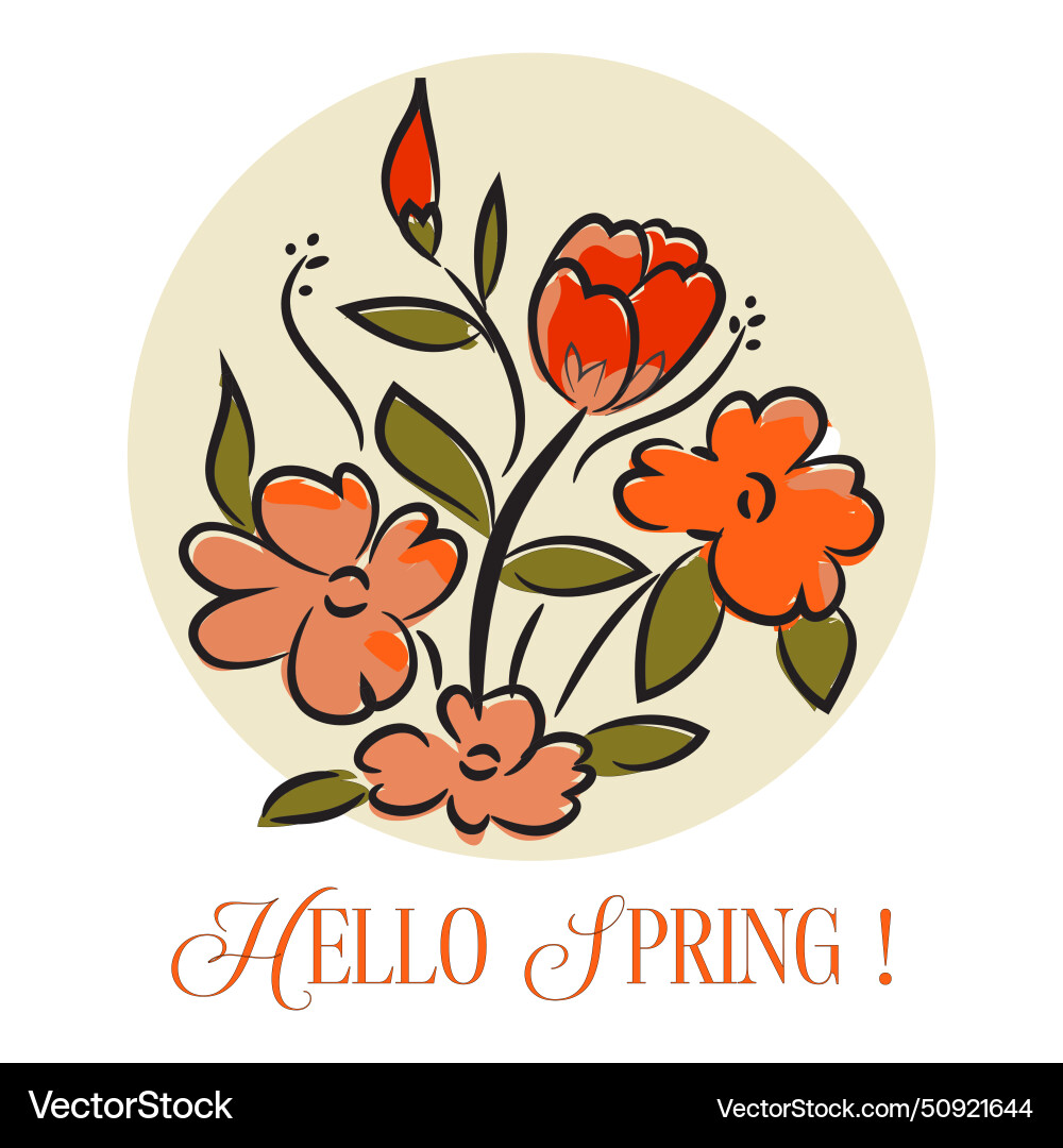 Hello spring festive card and poster design Vector Image