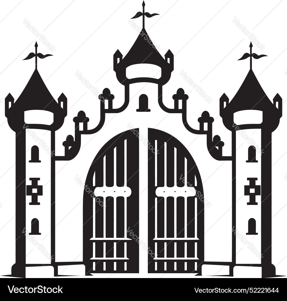 Medievalthreshold gate icon kingdomentrance Vector Image