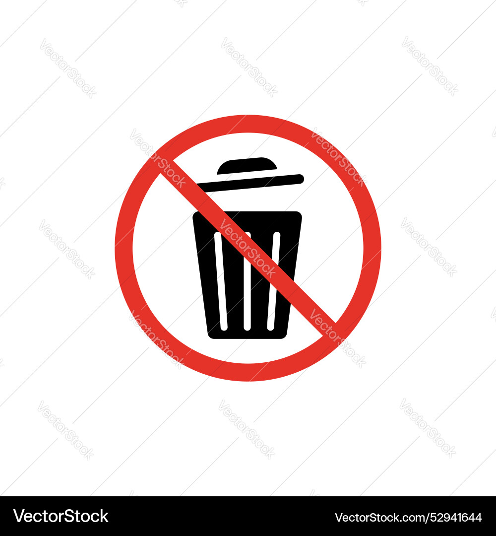 No trash icon set trash bin waste symbol in a Vector Image