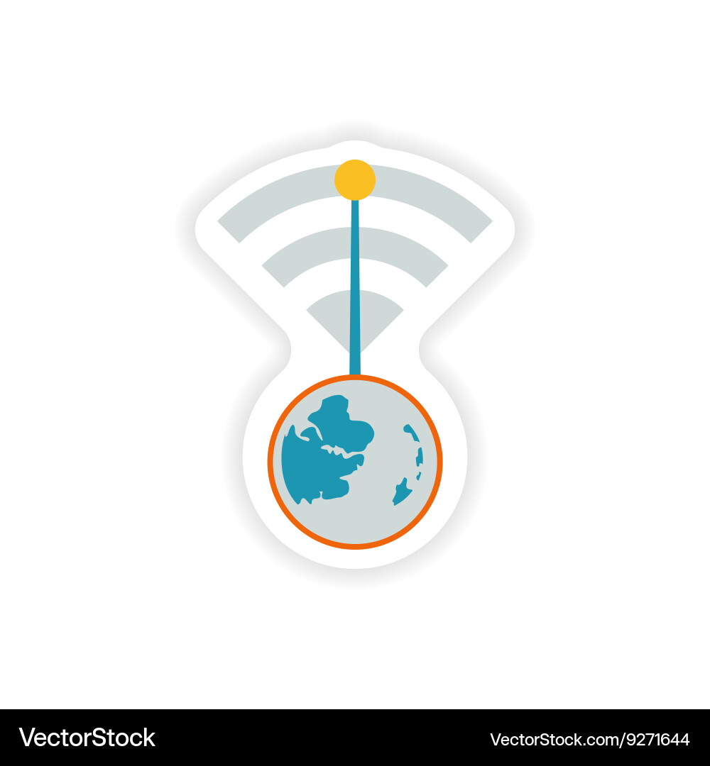Paper sticker on white background wi-fi router Vector Image