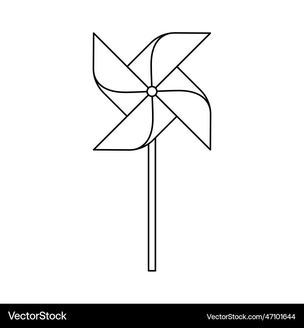 Pinwheel outline icon on white background Vector Image