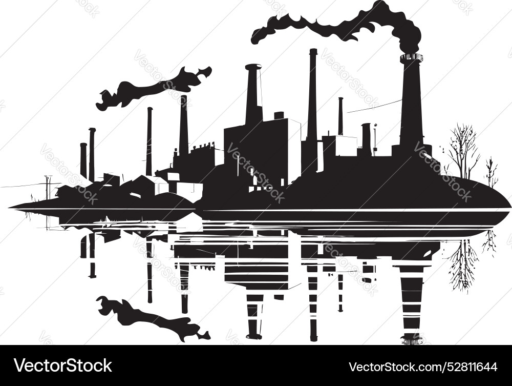 Pollutedriver pollution logo smogstream water Vector Image