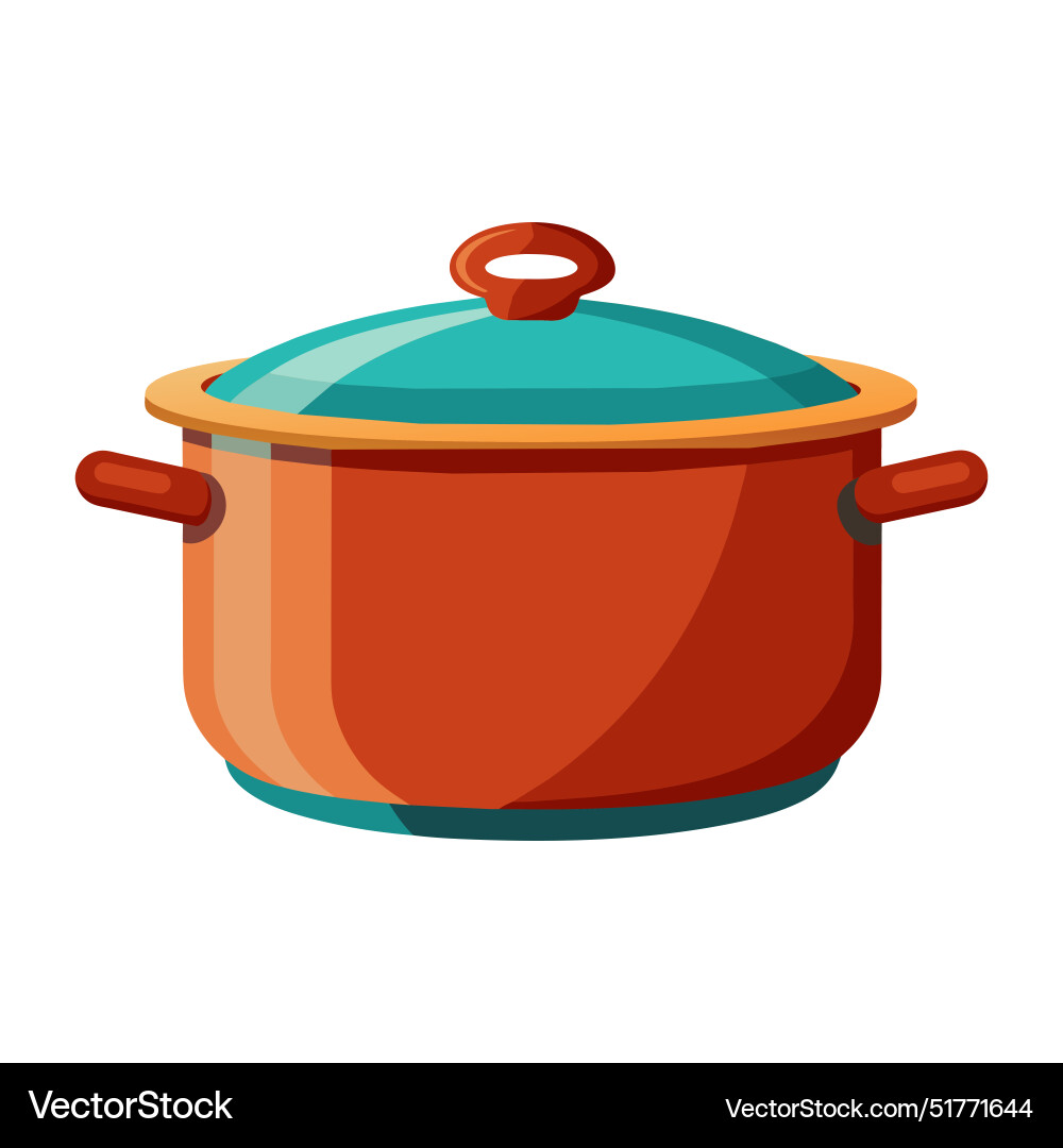 Pot household element flat on white background Vector Image