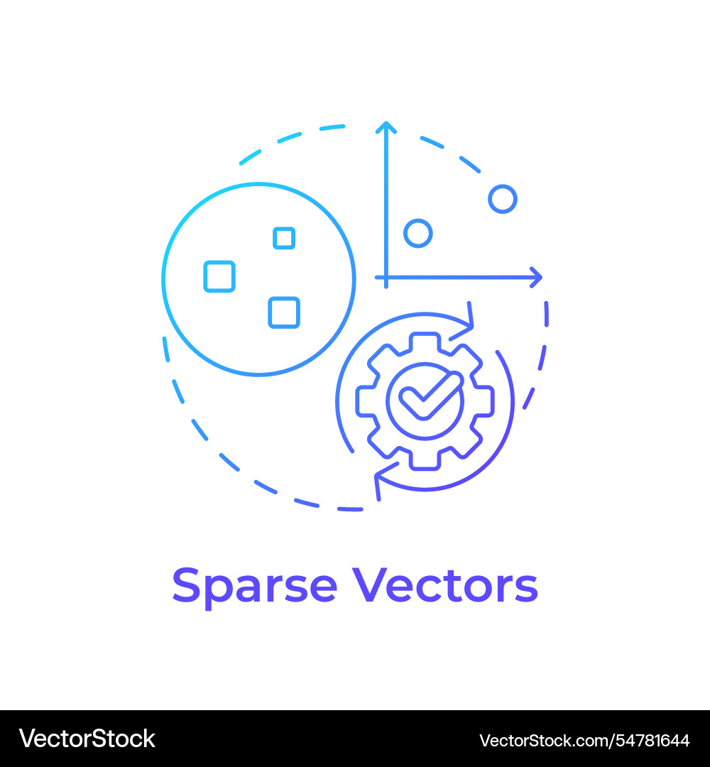 Sparse retrieval blue gradient concept icon Vector Image