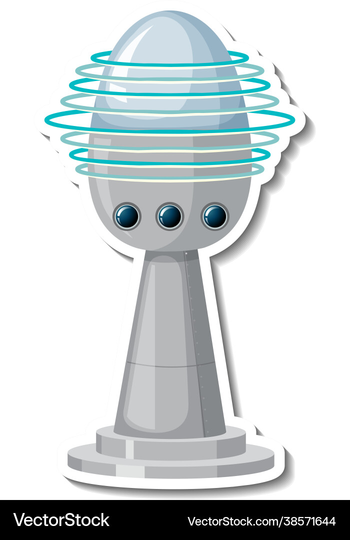 Sticker template with unidentified flying object Vector Image