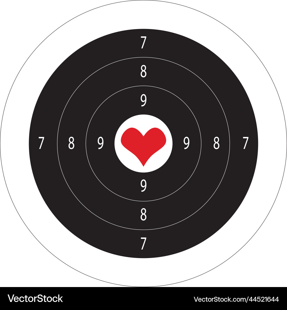 Target heart love with numbers for shooting Vector Image
