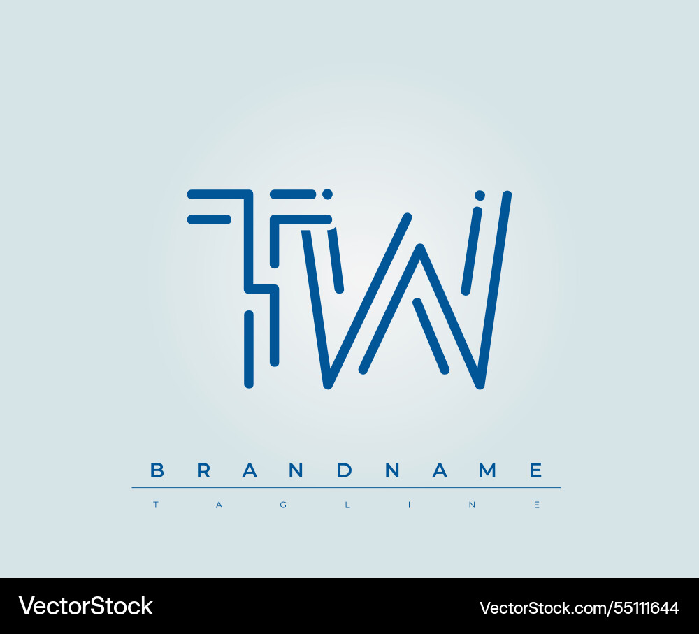 Tw technology letter logo template Royalty Free Vector Image