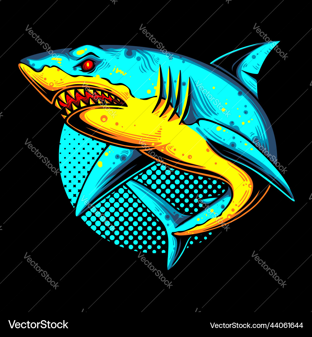 Vintage Shark Hunter - Prey Attack Royalty Free Vector Image