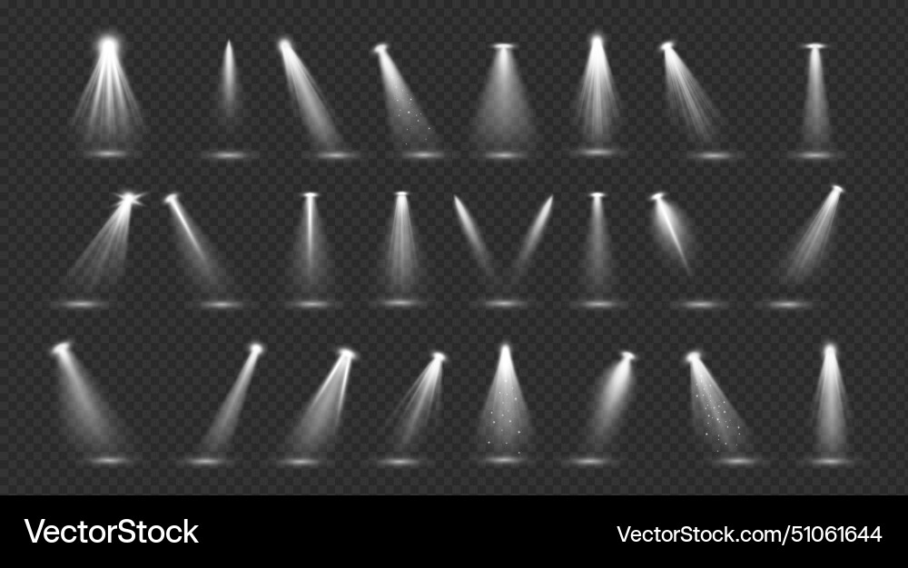White stage backlight effects 3d realistic set Vector Image