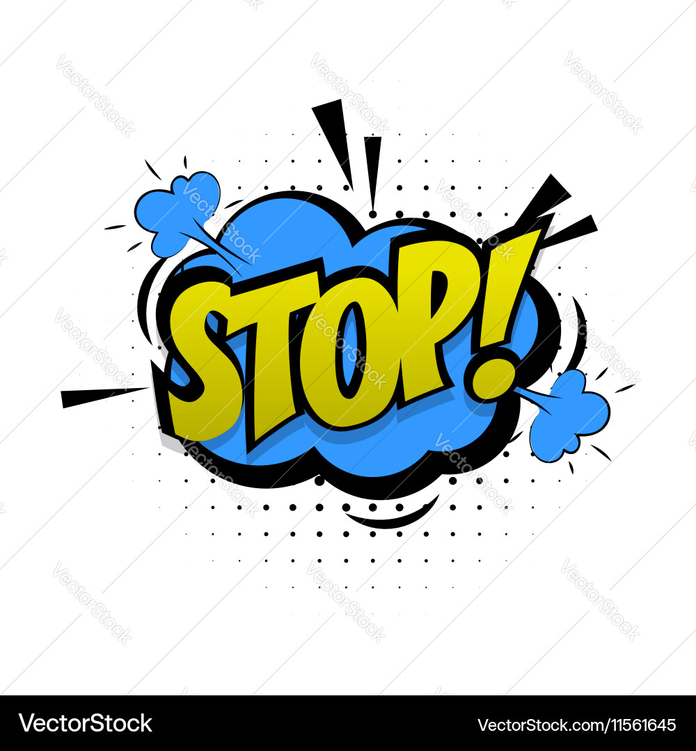 Comic green effects pop art stop word Royalty Free Vector