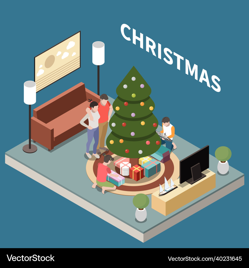 Family holidays composition Royalty Free Vector Image