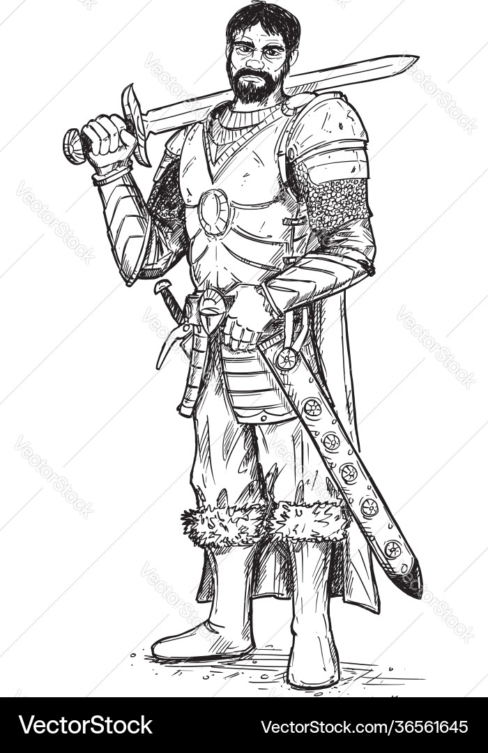 Knight Swords Drawing Knight S Sword With Double Edged Blade Drawing