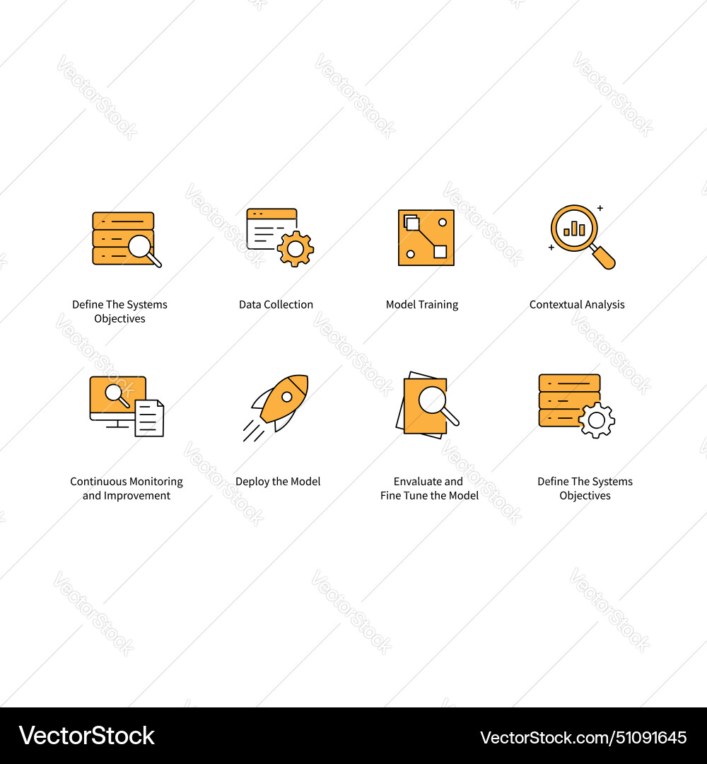 Implementing ai for business success icon design Vector Image
