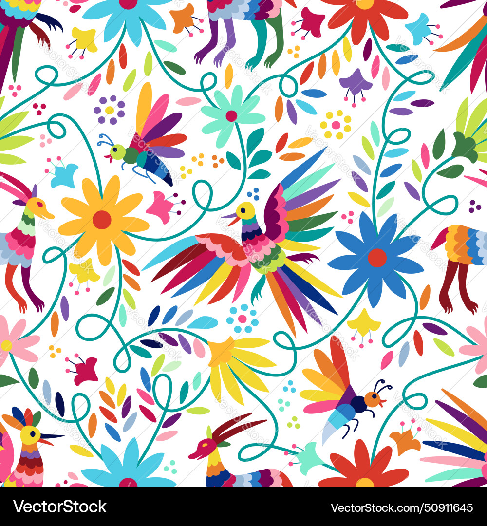 Mexican embroidery pattern Royalty Free Vector Image
