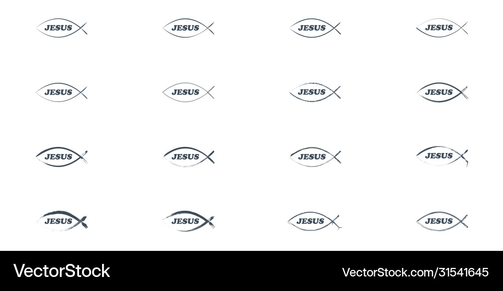 Set christliche Fischsymbole - Symbol Taufe Vektorbild