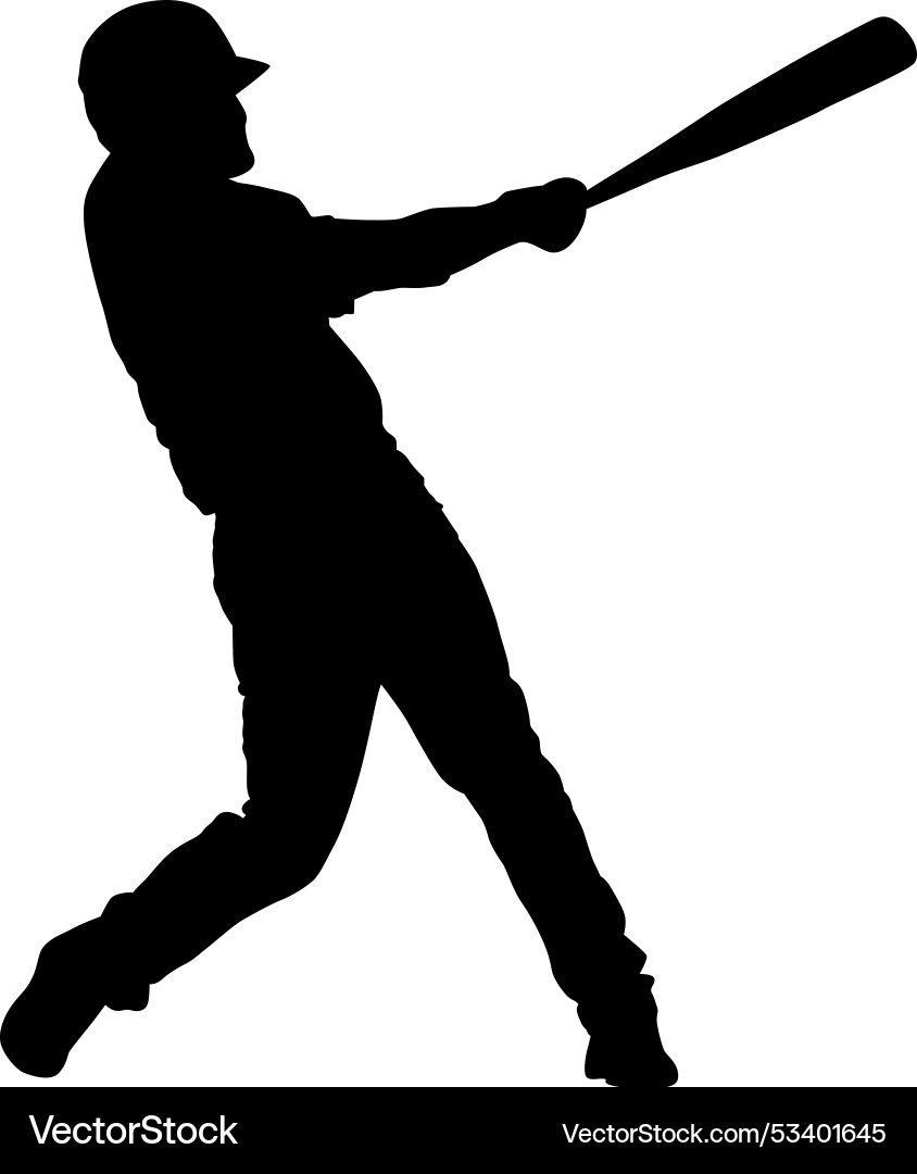 Silhouette baseball player design Royalty Free Vector Image