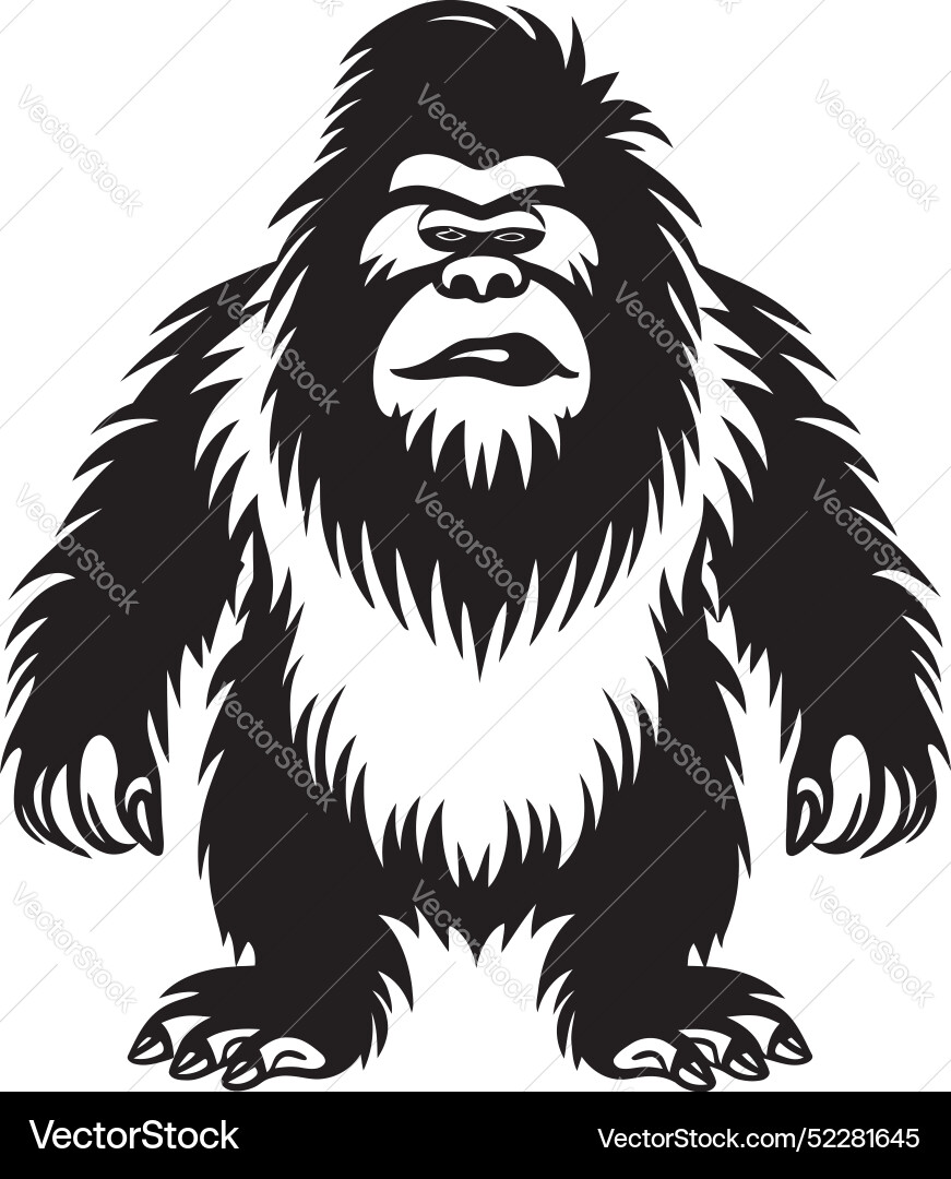 Whimsical wilderness watcher playful sasquatch Vector Image Whimsical wilderness watcher playful sasquatch Vector Image