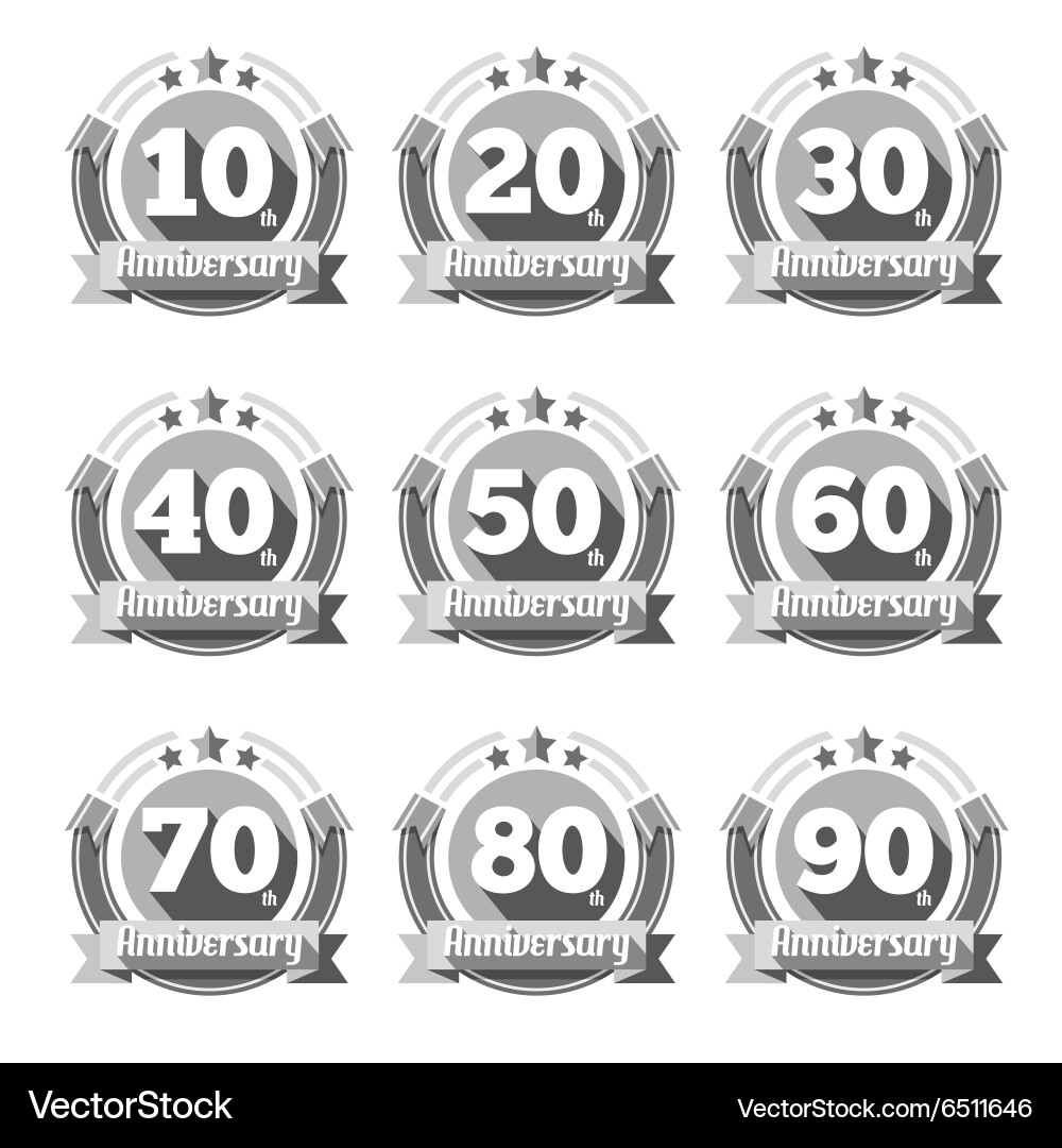 Anniversary Celebration Signs Royalty Free Vector Image
