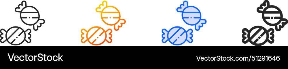 Candies iconthin linear gradient blue stroke Vector Image