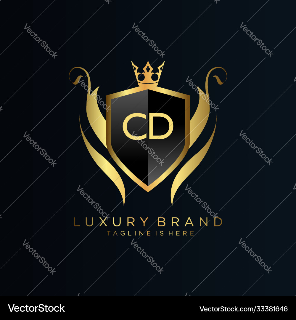 Cd letter initial with royal templateelegant Vector Image