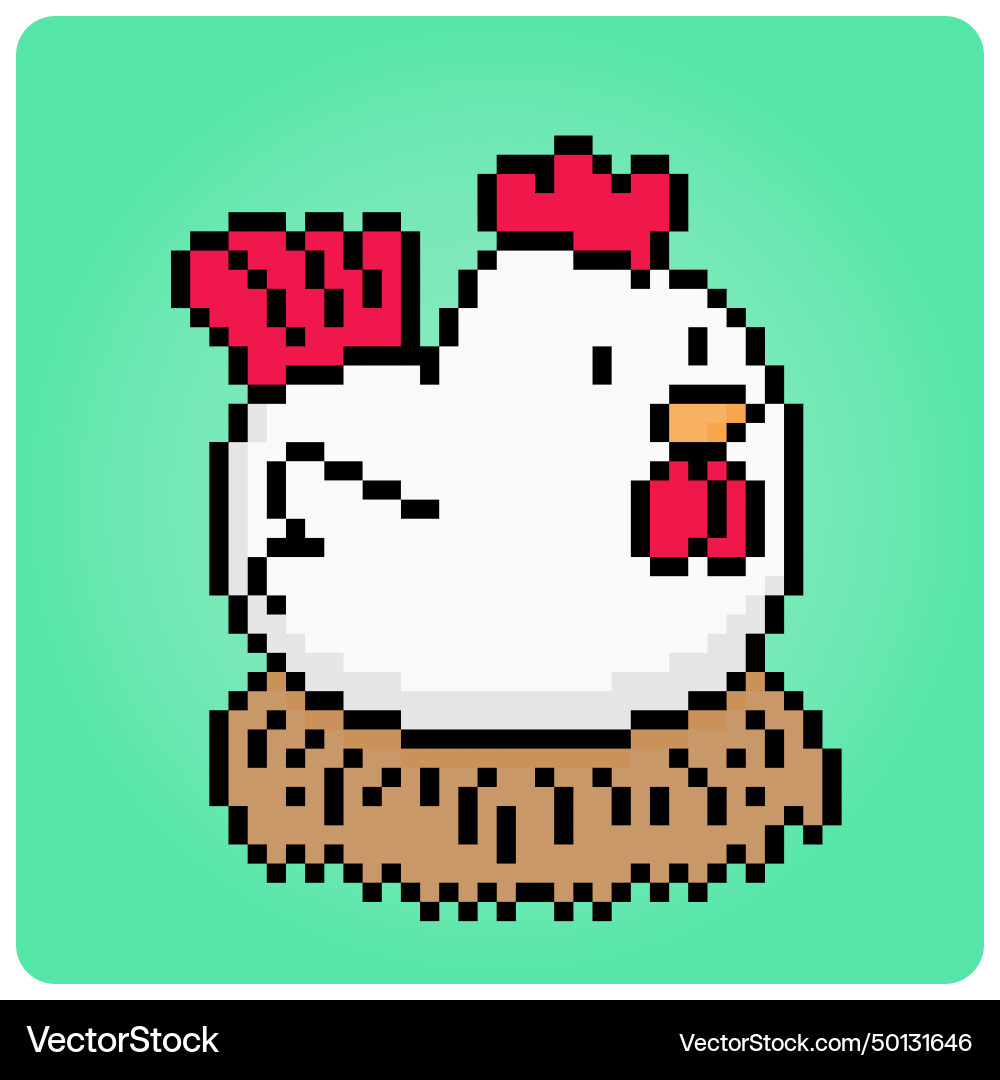 Minecraft Chicken Egg Pixel Art