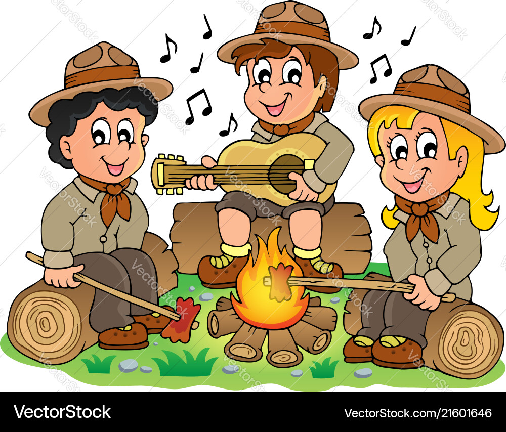 Children scouts theme image 1 Royalty Free Vector Image