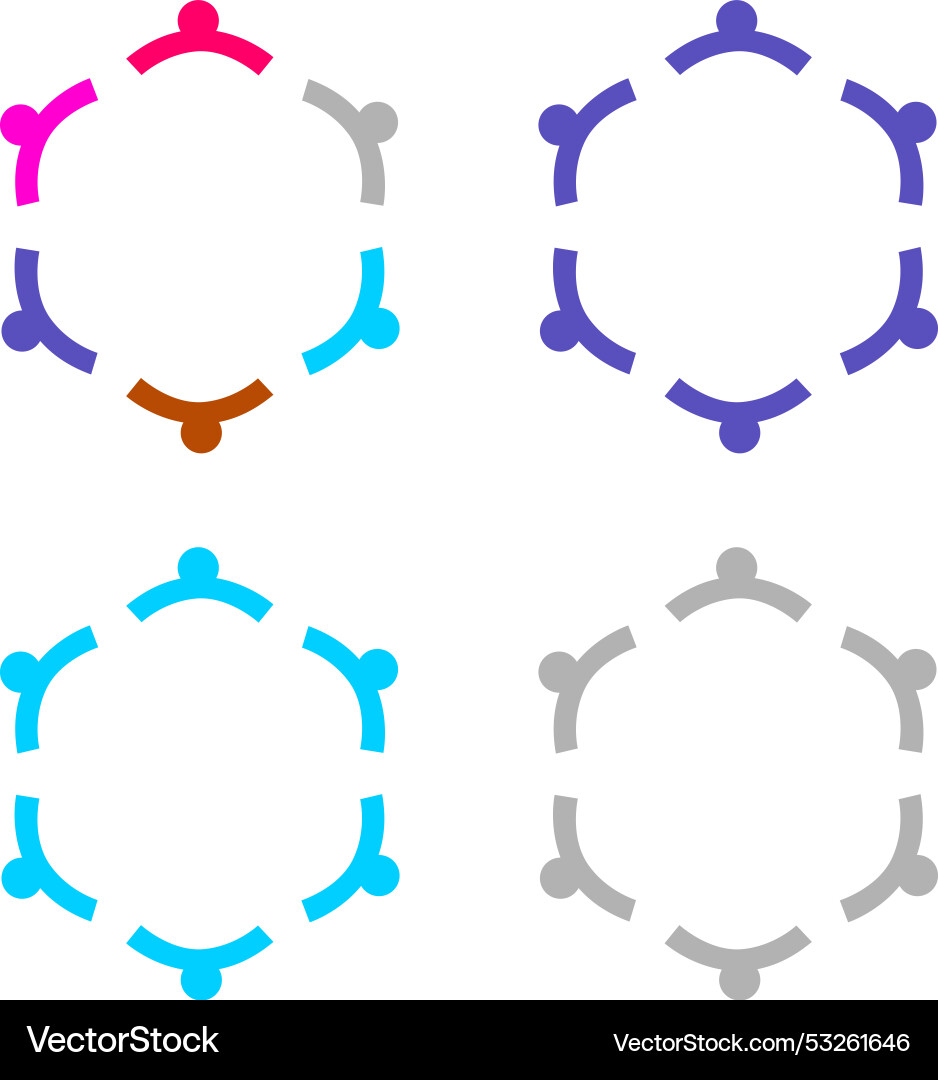 Colorful people together teamwork sign symbol Vector Image