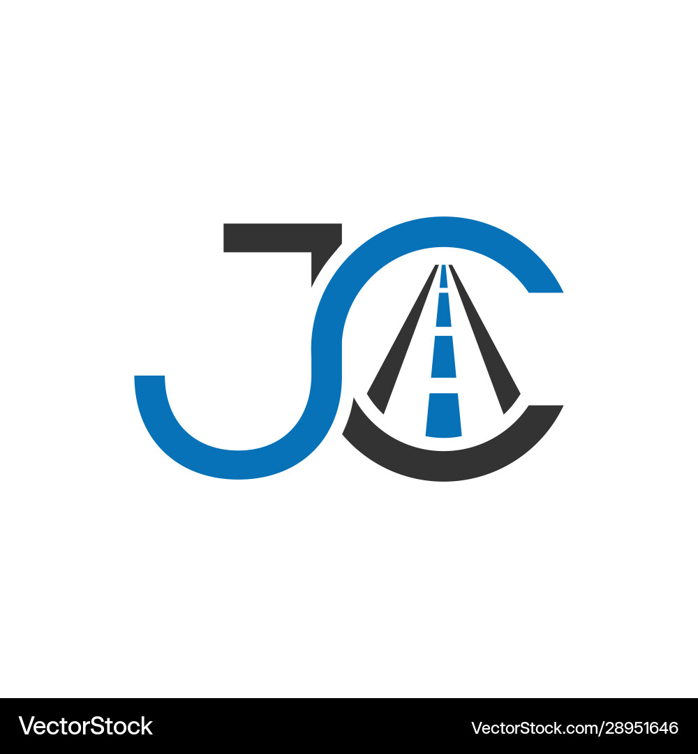 Creative letter jc element with road sign logo Vector Image