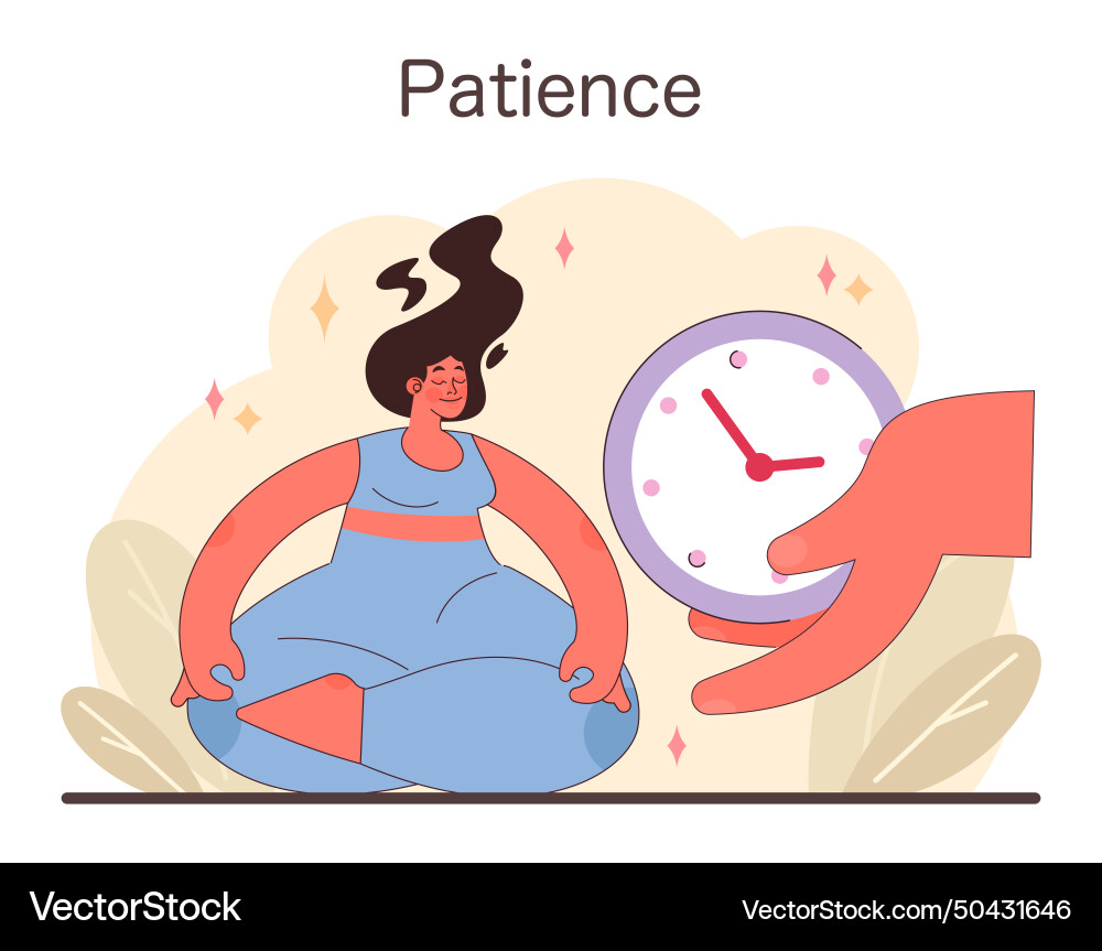 Essence of patience flat Royalty Free Vector Image
