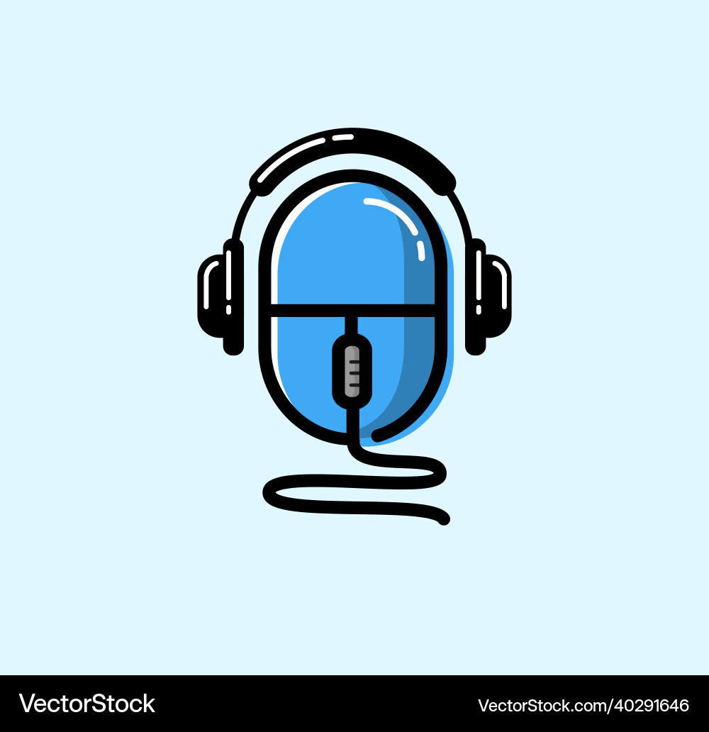 Headphones and mouse icon Royalty Free Vector Image