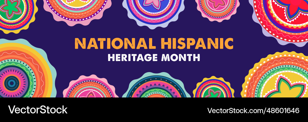 Hispanic heritage month web banner poster Vector Image