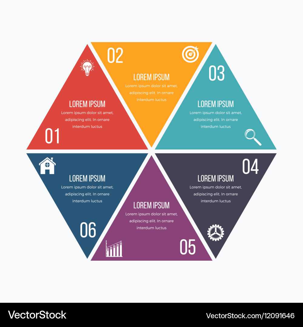 Infografiken sechs Sechser Lizenzfreies Vektorbild