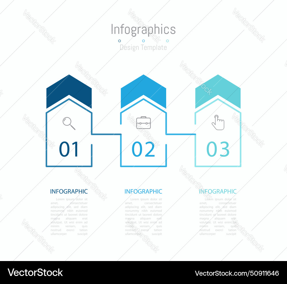 Infographic 3 options design elements Royalty Free Vector