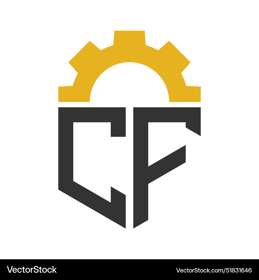 Letter cf gear logo design for service center Vector Image