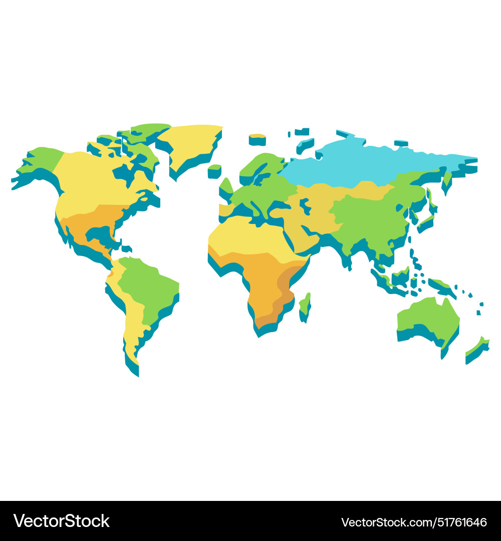 Map isolated flat Royalty Free Vector Image - VectorStock