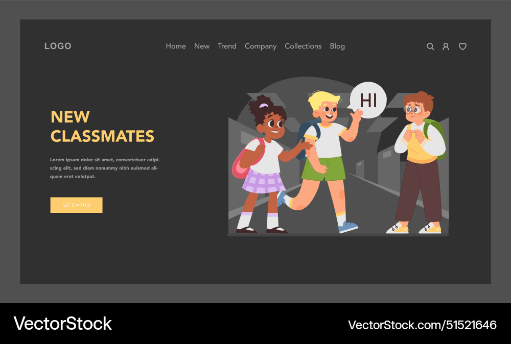 New classmates concept flat Royalty Free Vector Image