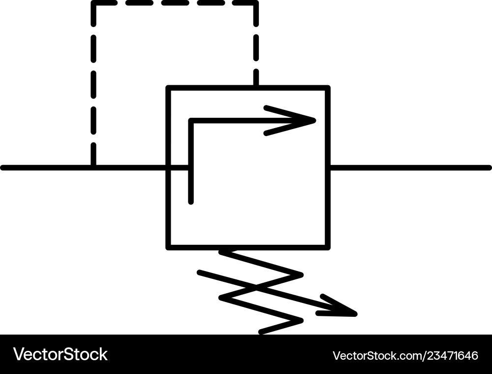 Pressure relief valve symbol icon Royalty Free Vector Image