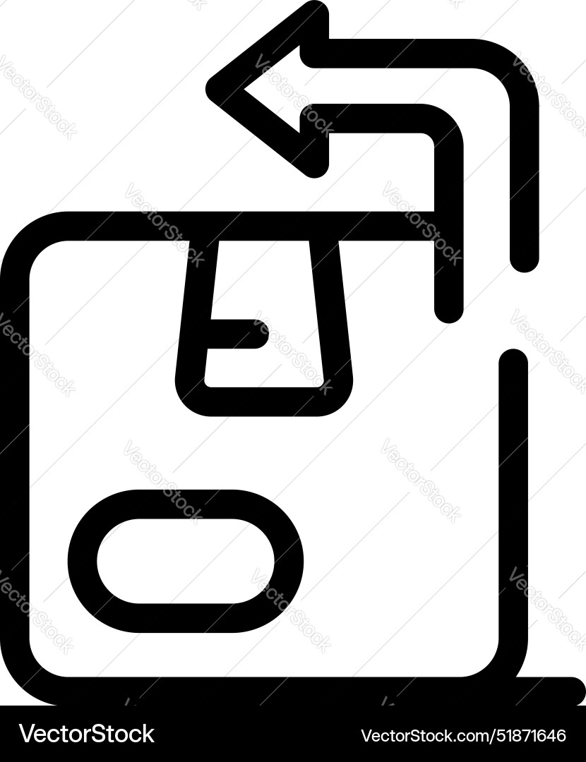 Return process arrow turning around package Vector Image