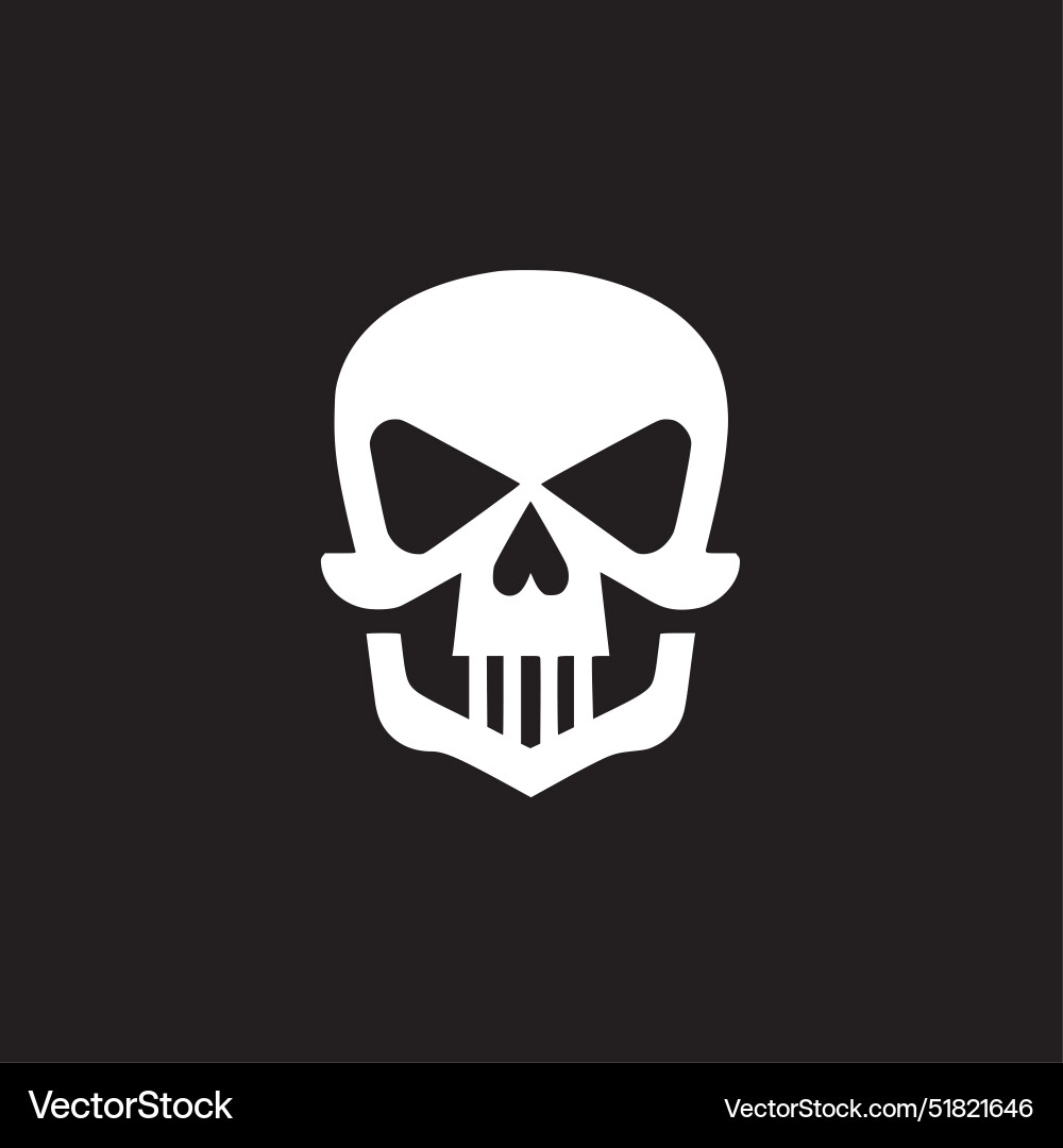 Skull - minimalist and flat logo Royalty Free Vector Image