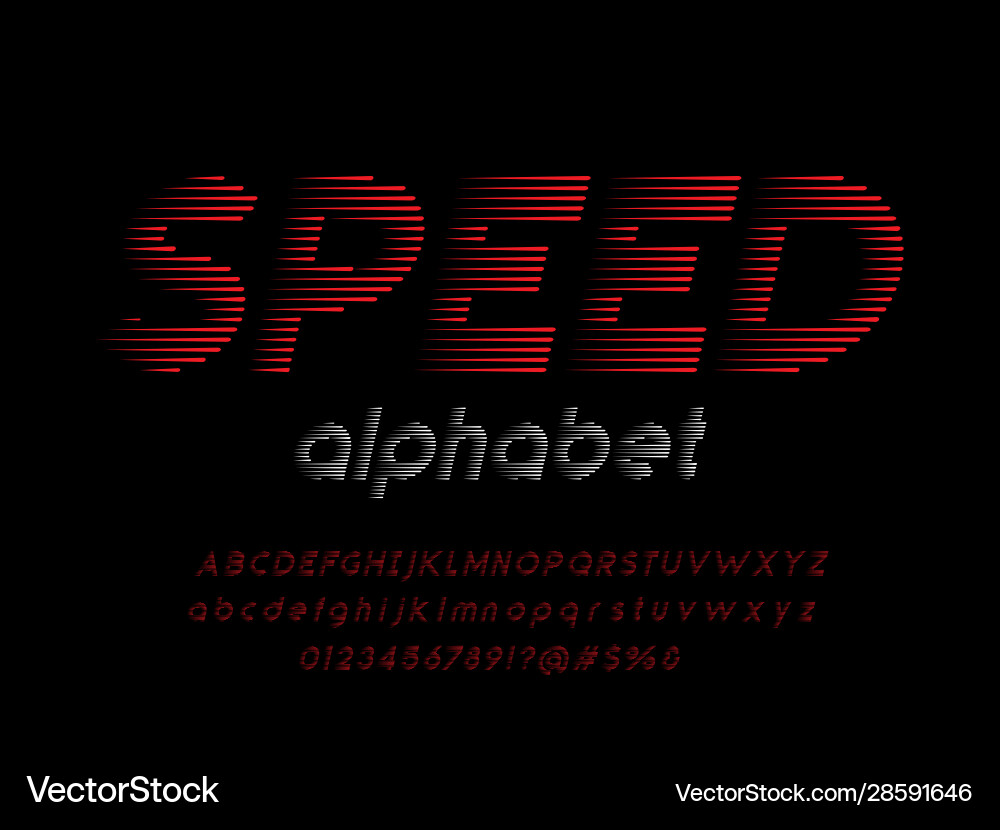 Speed font Royalty Free Vector Image - VectorStock