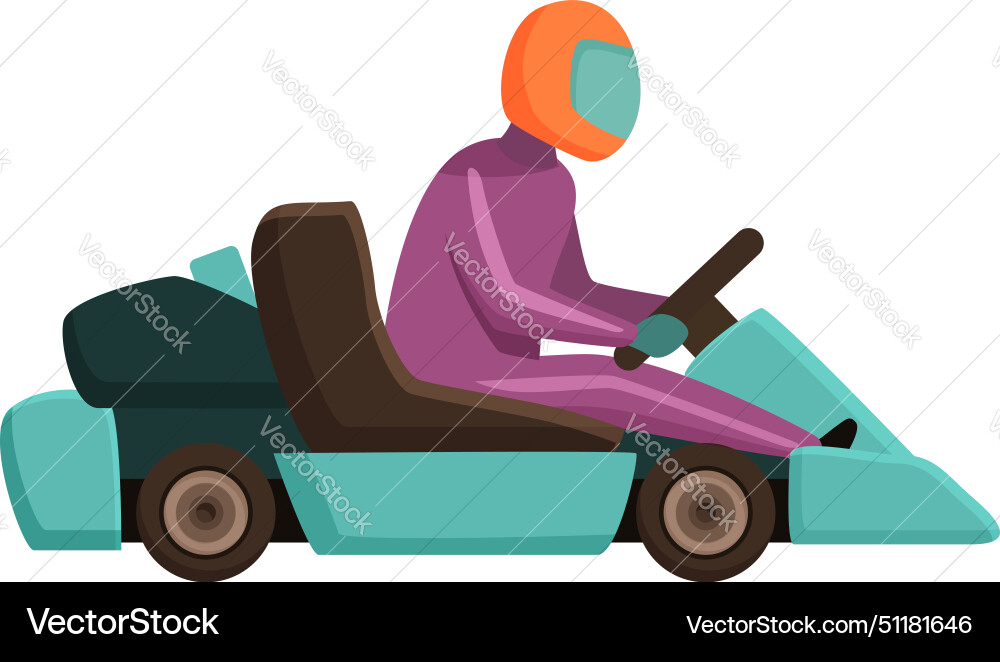 Speed karting auto icon cartoon Royalty Free Vector Image