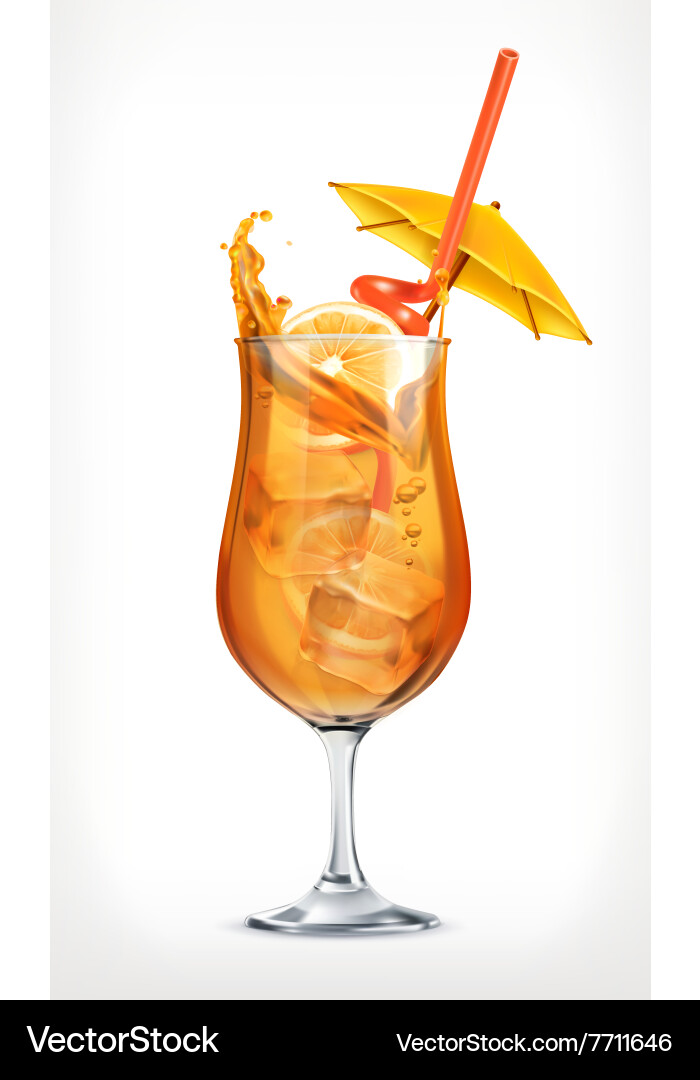 Summer cocktail icon Royalty Free Vector Image