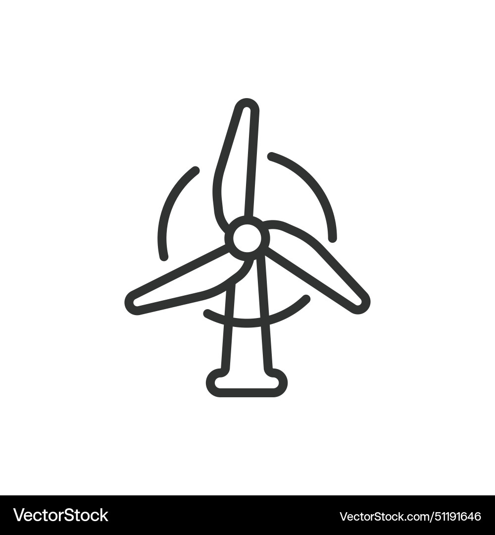 Windmill energy in line design Royalty Free Vector Image