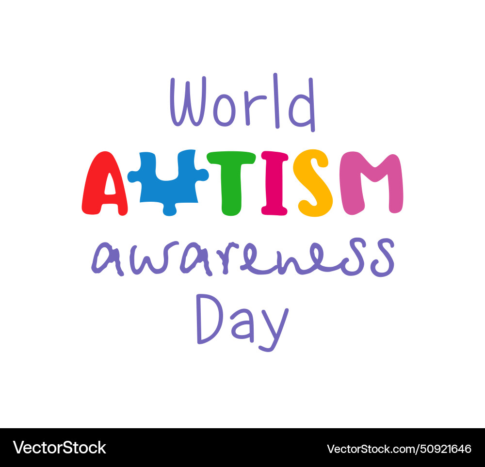 World autizm day typographic banner Royalty Free Vector