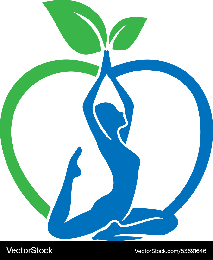 Yoga nutrition logo Royalty Free Vector Image - VectorStock