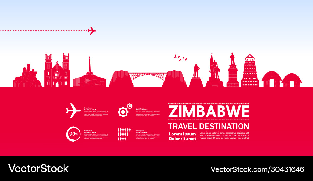 Zimbabwe travel destination Royalty Free Vector Image