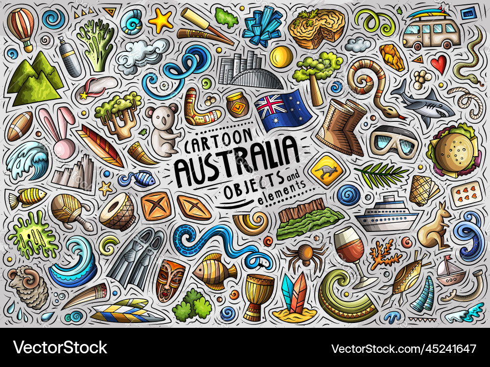 Australian Icons & Symbols Royalty Free Vector Image