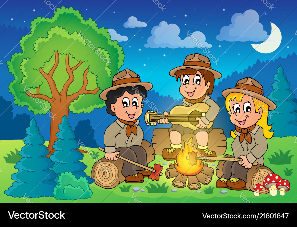Children scouts theme image 2 Royalty Free Vector Image