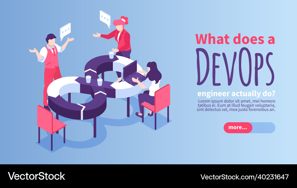 Devops engineer banner Royalty Free Vector Image